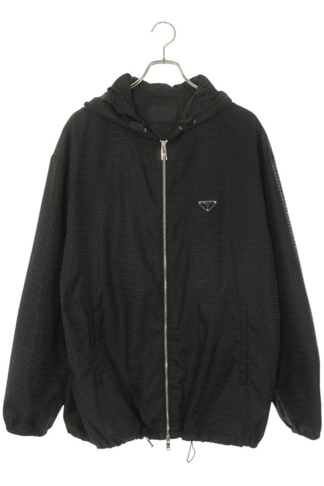 プラダ サイズ:L  SGC057 三角ロゴプレート総柄ナイロンコート 中古 SB01