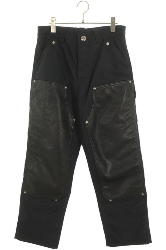 クロムハーツ サイズ:30インチ   CARPENTER DOUBLE KNEE レザー切り替えナイロンカーペンターロングパンツ 中古 GZ11