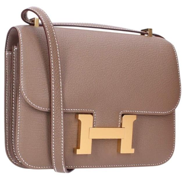 エルメス サイズ:18  コンスタンスミニ W刻印 G金具エプソンレザーショルダーバッグ 中古 GZ14