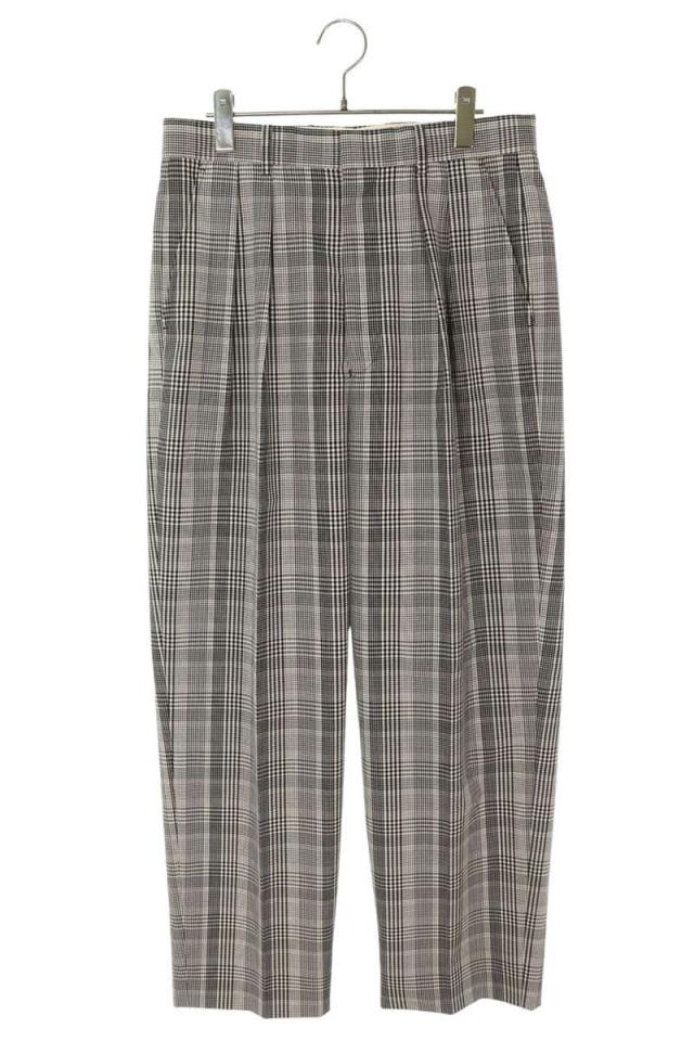 マッキントッシュ サイズ:M  G241HI1018PTDF BELLSPOOL チェック柄 ワイド タックスラックスロングパンツ 中古 BS99