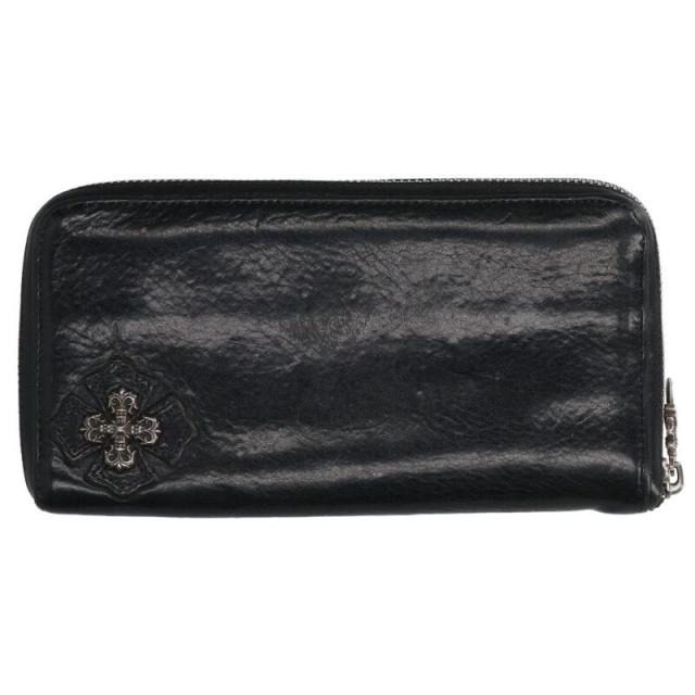 クロムハーツ   RC F ZP2 フィリグリープラス フィリグリープラス装飾ラウンドジップレザーウォレット財布 中古 GZ11