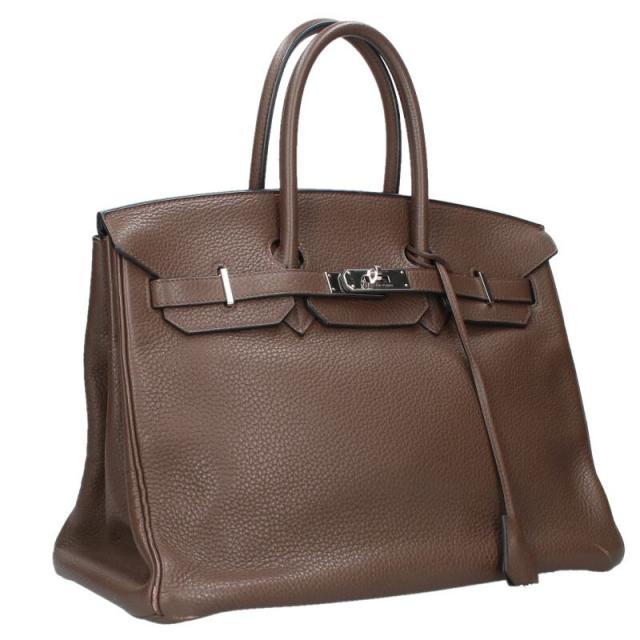 エルメス サイズ:35  バーキン35 □M刻印 SV金具 トゴ カカオハンドバッグ 中古 GZ14