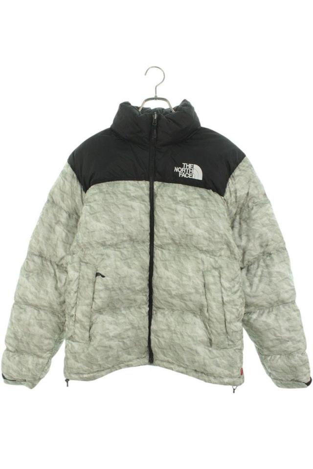 シュプリーム  ノースフェイス サイズ:S  19AW  Paper Print Nuptse Jacket ペーパープリントヌプシダウンジャケット 中古 SB01