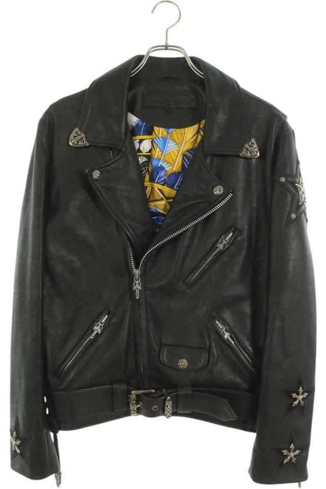 クロムハーツ  エルメス サイズ:S  JJ DEAN JJディーン スター フィリグリーカスタムライダースレザージャケット 中古 OK15