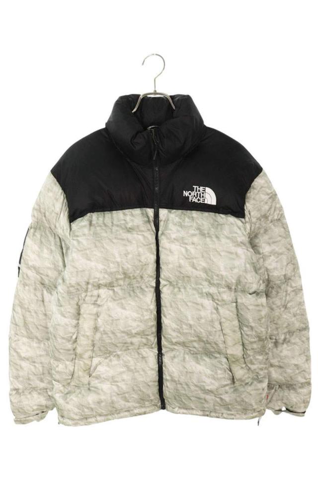 シュプリーム  ノースフェイス サイズ:M  19AW  Paper Print Nuptse Jacket ペーパープリントヌプシダウンジャケット 中古 FK04