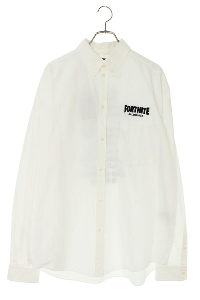 バレンシアガ サイズ:38  684432 TYB18 200着限定フォートナイト刺繍長袖シャツ 中古 OM10
