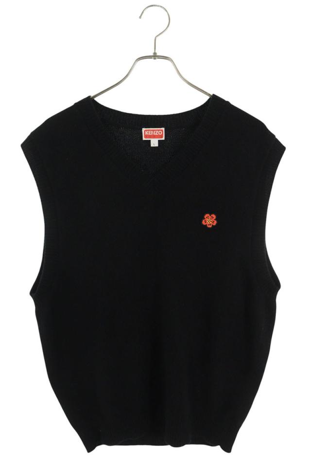 ケンゾー サイズ:L  FD65PU4203LC ボケフラワーパッチニットベスト 中古 BS55