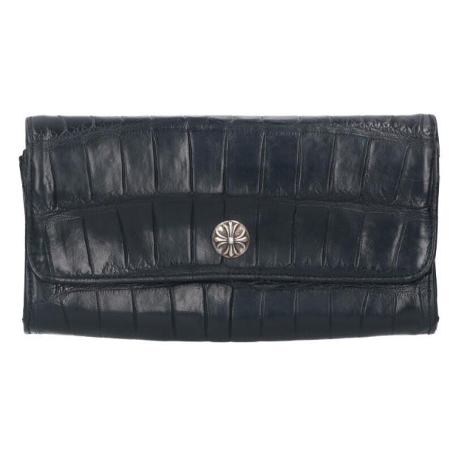 クロムハーツ   JUDY ALLIGATOR ジュディアリゲーター クロスボタンアリゲーターレザーウォレット財布 中古 SJ02