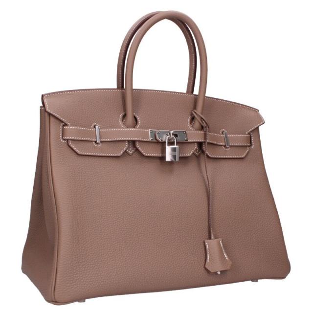エルメス サイズ:35  バーキン35 B刻印 SV金具エトゥープレザーハンドバッグ 中古 GZ14