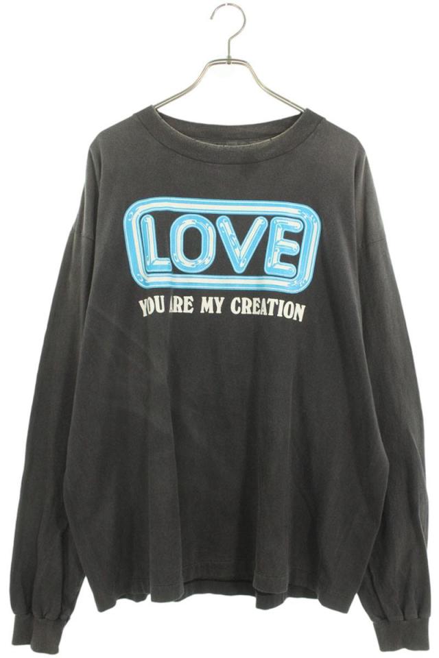 セントマイケル サイズ:XL  24AW  SM-YS1-0000-014 LOVEプリントヴィンテージ加工長袖カットソー 中古 SS13