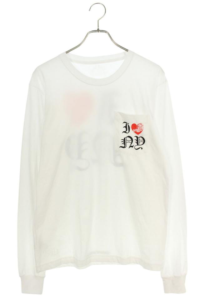 クロムハーツ サイズ:M  CH L S LTD ニューヨーク限定バックハートプリント長袖カットソー 中古 GZ11