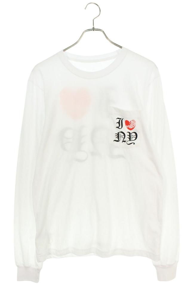 クロムハーツ サイズ:M  CH L S LTD ニューヨーク限定バックハートプリント長袖カットソー 中古 FK04