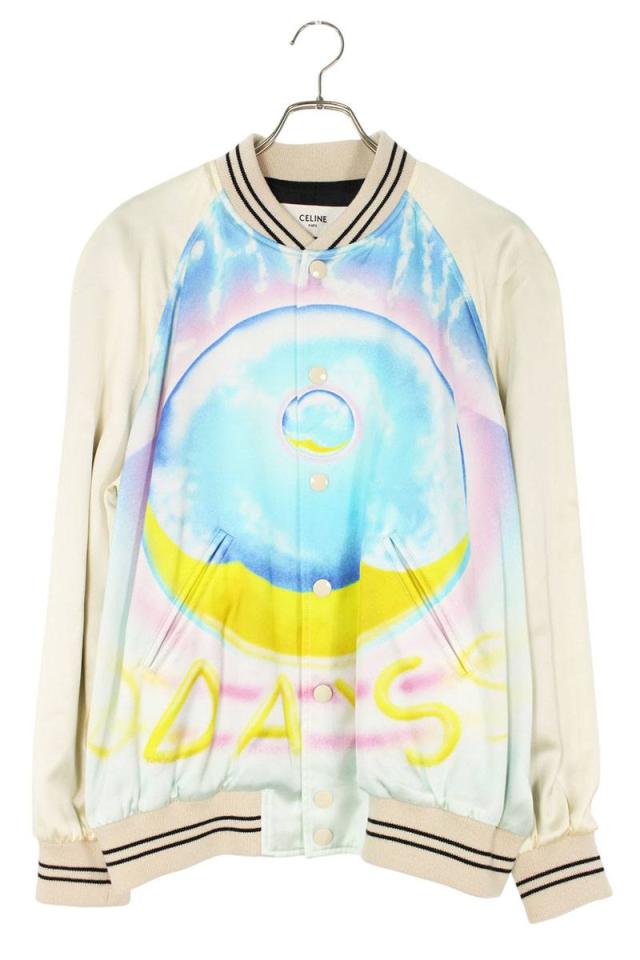 セリーヌ サイズ:44  2V28H353Q アーティストプリントテディジャケットブルゾン 中古 SB01