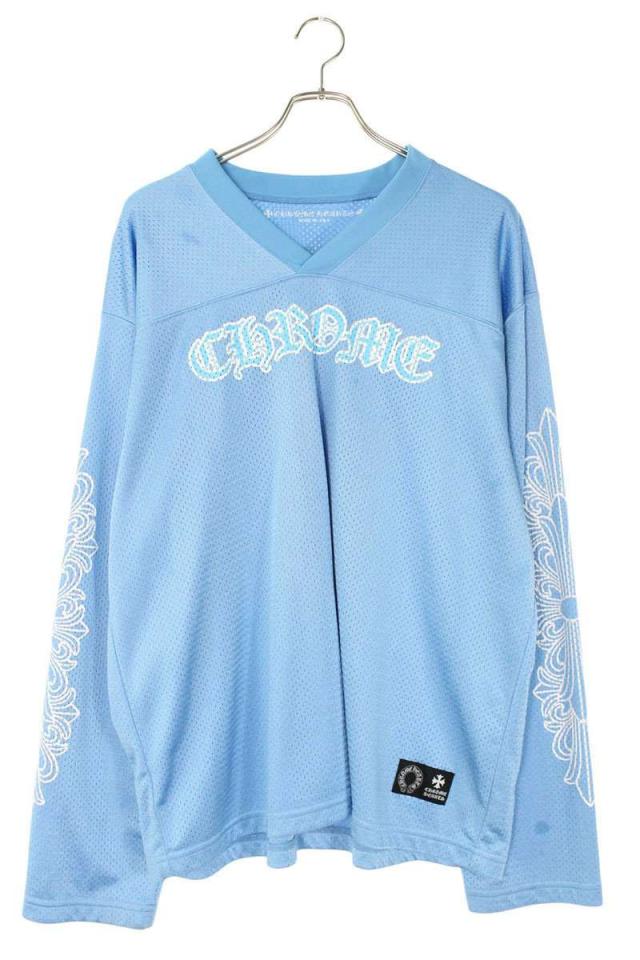 クロムハーツ   MESH WARM UP JERSEY CHプリントメッシュ長袖カットソー 中古 SJ02