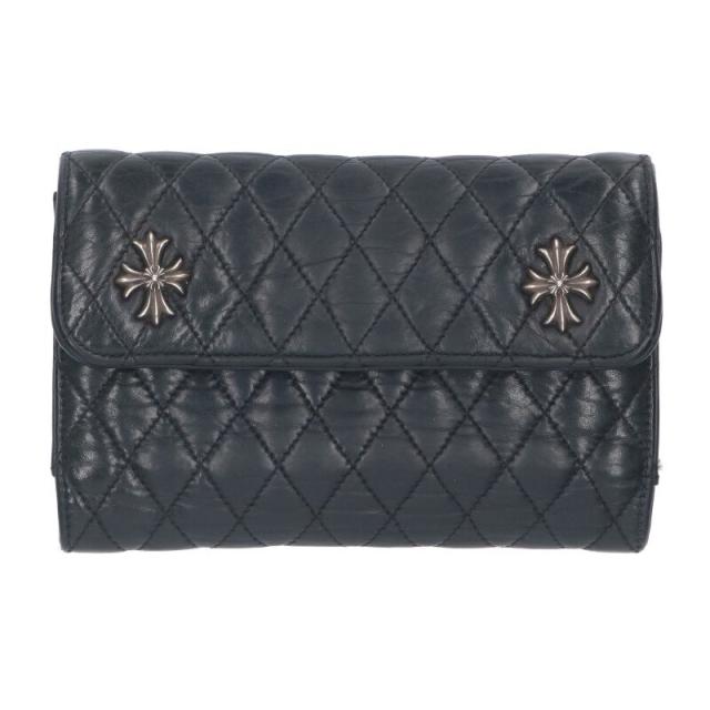 クロムハーツ   WAVE4 QLT 3SNP #4ウェーブキルティングレザー財布 中古 SS07