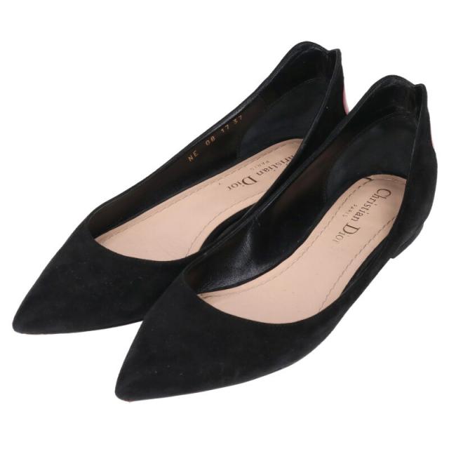 クリスチャンディオール サイズ:37 ハートレザーパッチスウェードパンプス 中古 BS99