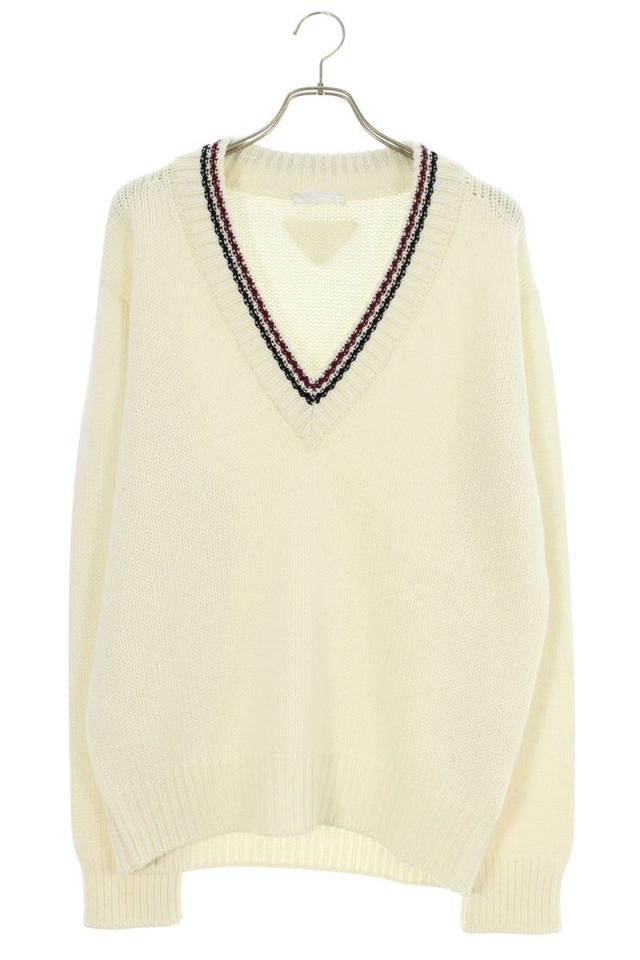 プラダ サイズ:46  UMB701 Vネックローゲージカシミアニット 新古品 SB01