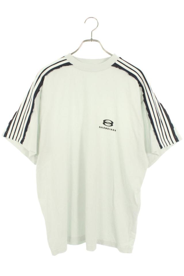 バレンシアガ サイズ:1  829686 TSVH2 ロゴ刺繍サイドラインオーバーサイズTシャツ 中古 SB01