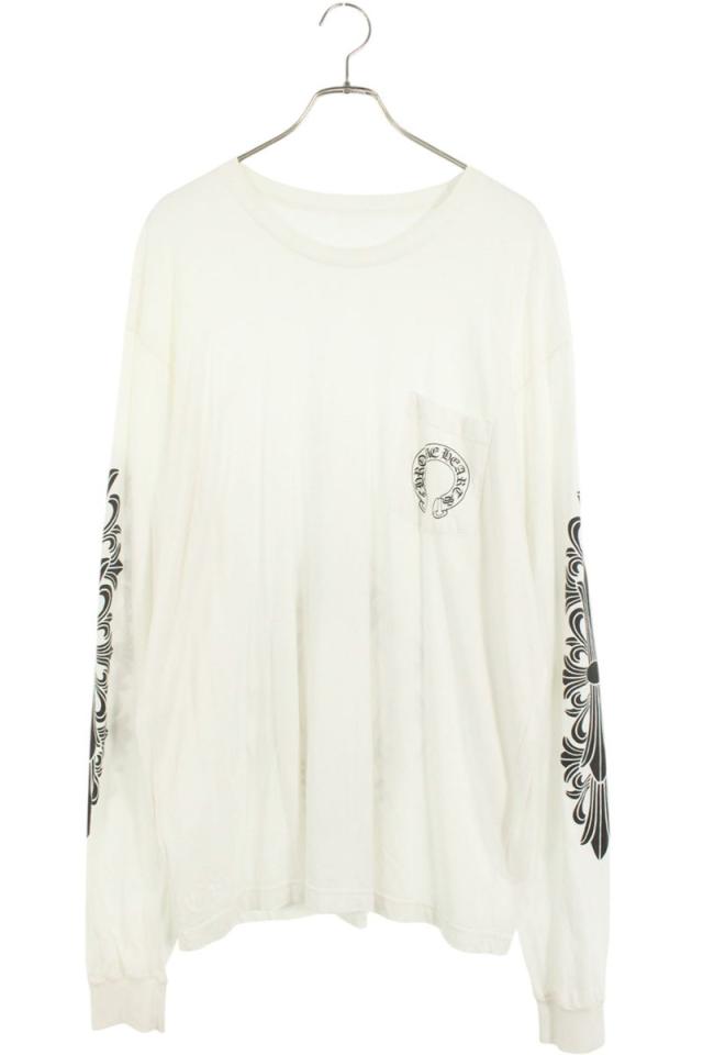 クロムハーツ サイズ:XXL  CH L S  1 袖フローラルプリント長袖カットソー 中古 NO05