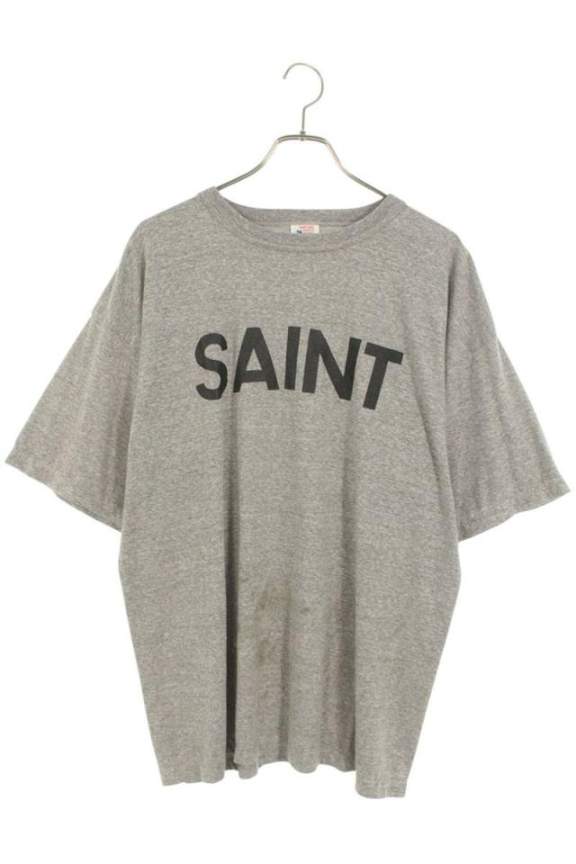 セントマイケル サイズ:L 25SS SM-HR8-0000-087 ロゴプリントヴィンテージ加工Tシャツ 中古 SB01