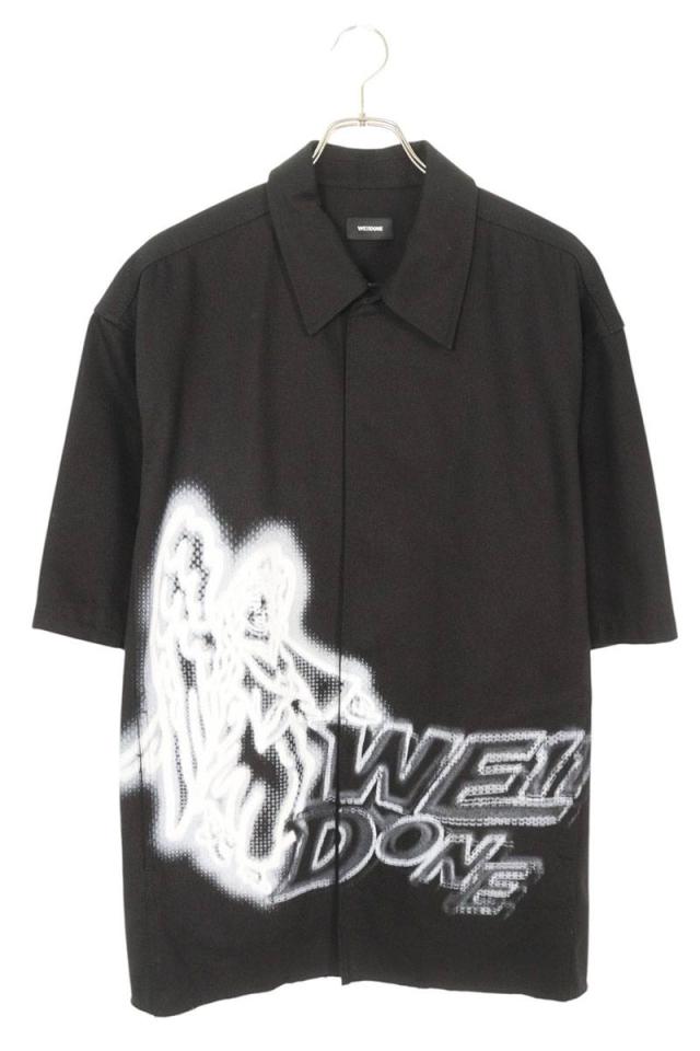 ウェルダン サイズ:M  WD-BL1-22-203-M-BK カットオフオーバーサイズフロントプリント半袖シャツ 中古 BS99