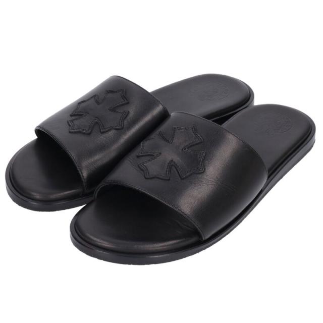 クロムハーツ サイズ:43  CH SLIDE LEATHER CHプラスパッチレザーサンダル 中古 NO05