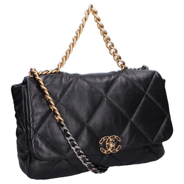 シャネル   AS1162 CHANEL19 マキシ フラップシャイニーラムスキン2WAYショルダーバッグ 中古 GZ14