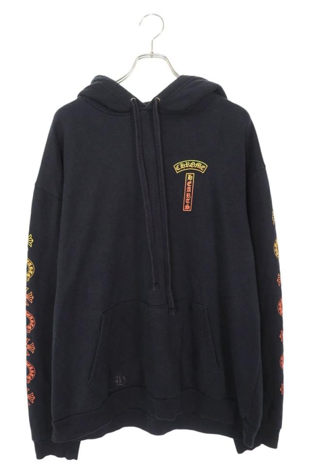 クロムハーツ サイズ:XL  SWTSHRT PLV グラデーションロゴプリントプルオーバーパーカー 中古 SJ02