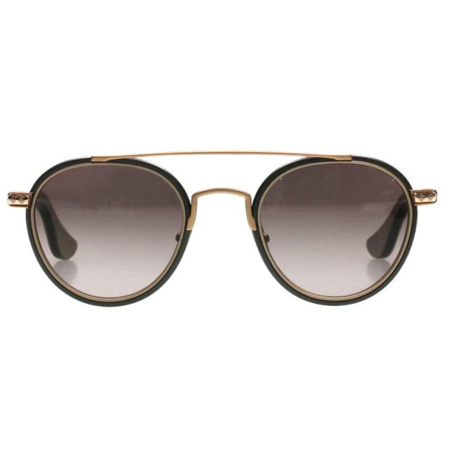 クロムハーツ サイズ:51□25-144  PREYANKII ダブルブリッジラウンドフレームエボニーサングラス 中古 SJ02