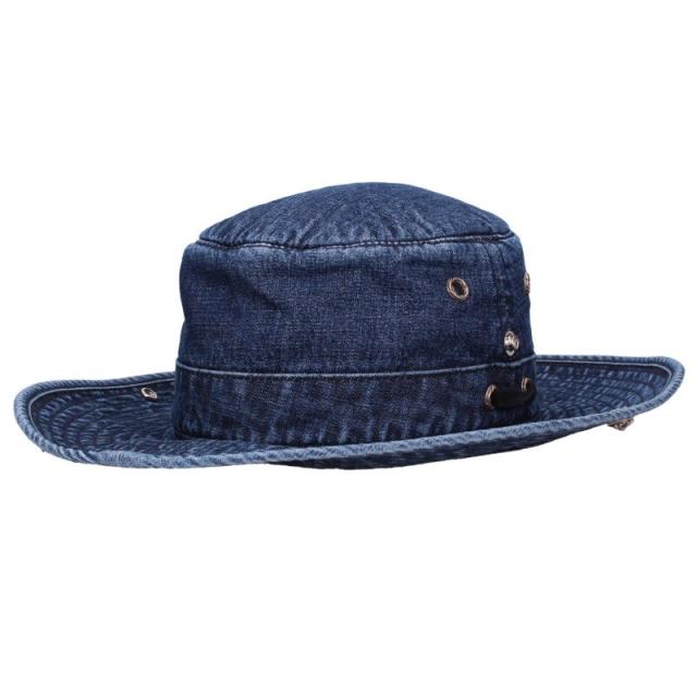 クロムハーツ サイズ:M  CRANK BAIT レザーブレードデニムバケットキャンプハット 中古 SJ02