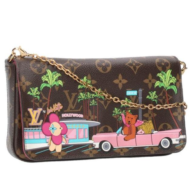 ルイヴィトン   M80859 ポシェット・フェリシー クリスマスアニメーション モノグラム フューシャ ヴィヴィエンヌショルダーバッグ 中古 BS99