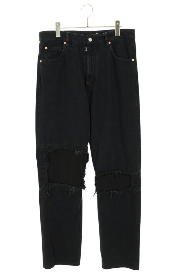 エムエムシックス サイズ:32インチ  S62LB0137 ダメージ加工ストレートデニムパンツ 中古 BS99 エムエムシックス サイズ:32インチ S62LB0137 ダメージ加工ストレート