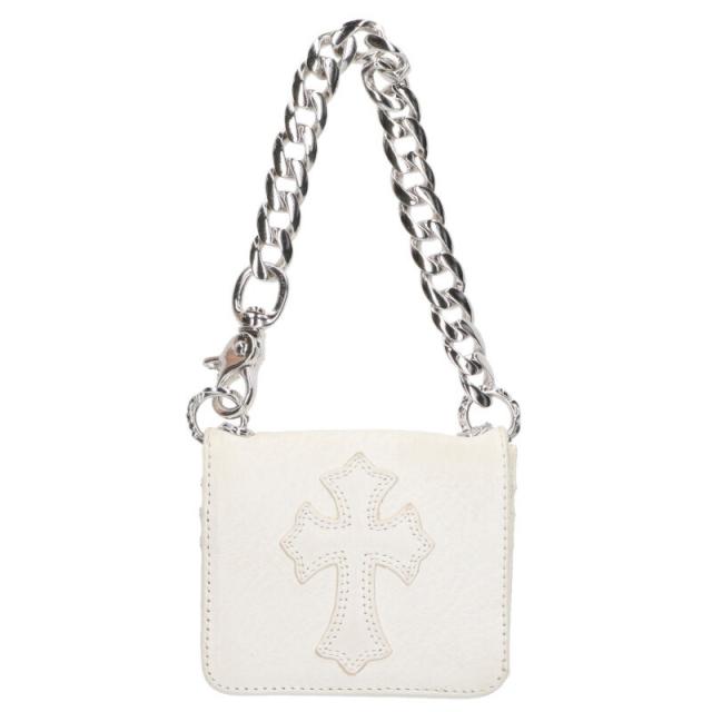 クロムハーツ TV MAN クラシックチェーンハンドルクロスパッチレザーウォレット財布 中古 SS07