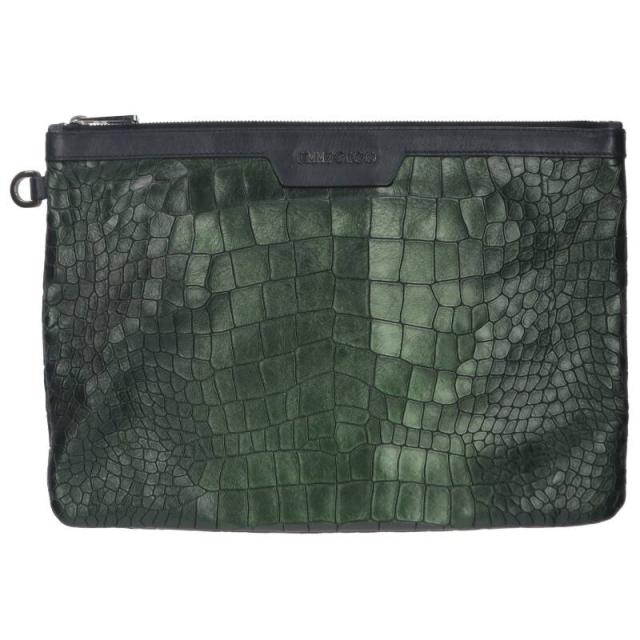 ジミーチュウ  クロコ型押しレザークラッチバッグ 中古 BS99