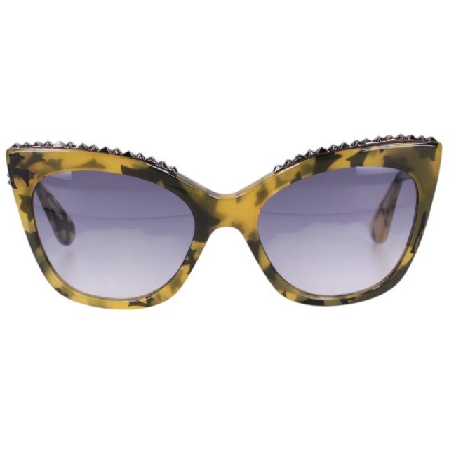 クロムハーツ サイズ:53□19-145  GLITTER GOO スタッズ装飾セルフレームサングラス 中古 SJ02