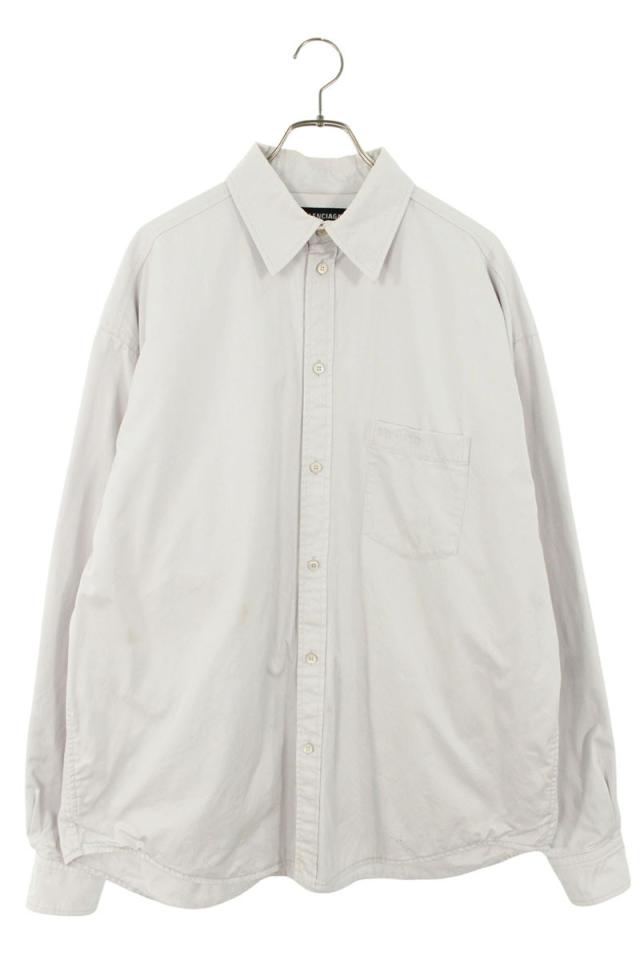 バレンシアガ サイズ:44  707325 TBP01 オーバーサイズダブルフェイス長袖シャツ 中古 SB01