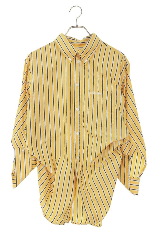 バレンシアガ サイズ:34  671663 TMM62 ストライプスウィングツイスト長袖シャツ 中古 BS99
