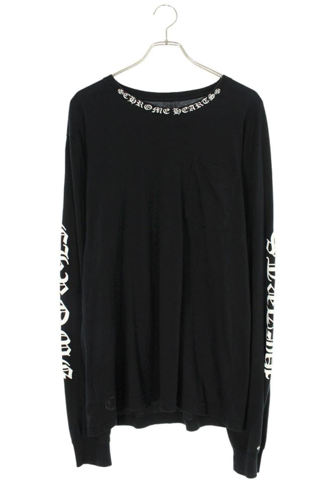 クロムハーツ サイズ:L  CH L S  1 ネックロゴ長袖カットソー 中古 OM10