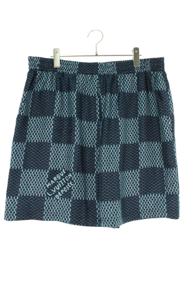 ルイヴィトン サイズ:54  25AW  RM252MQ FYQ HTP46W ダミエ総柄シルクハーフパンツ 中古 SB01