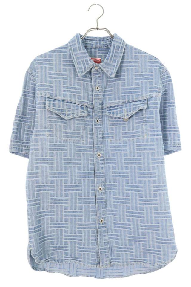 ケンゾー サイズ:S  FF55DC1026J4 WAVESデニム半袖シャツ 中古 BS99