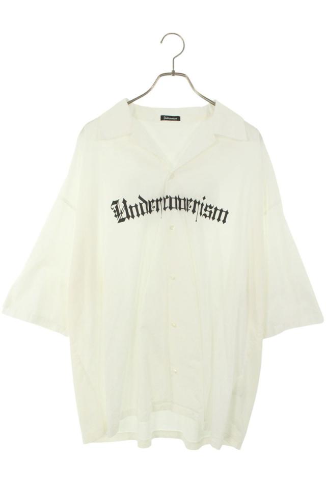 アンダーカバイズム サイズ:4  UI1B4405-1 素材切り替えロゴプリント半袖シャツ 中古 BS99