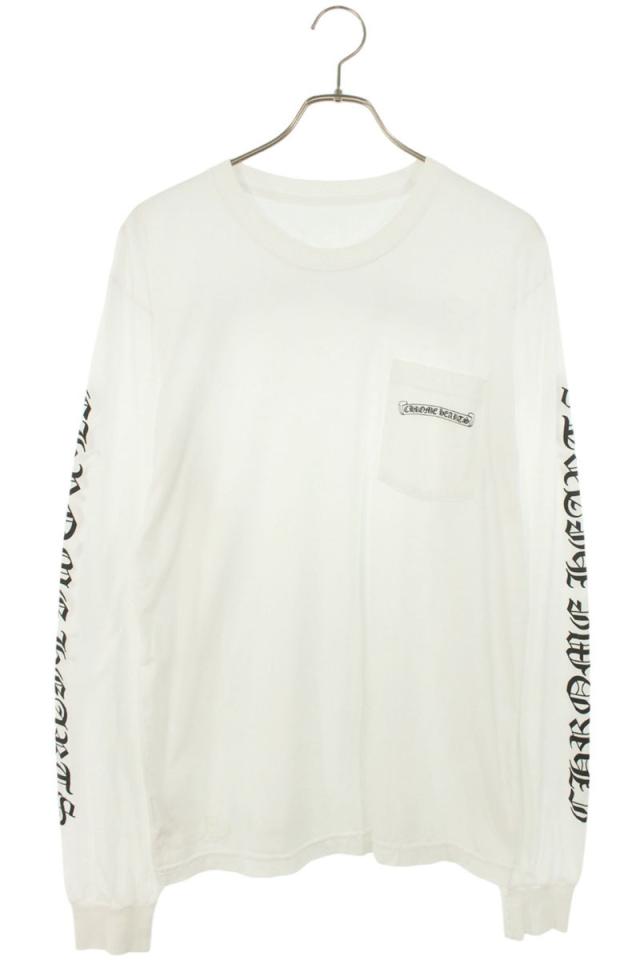 クロムハーツ サイズ:L  CH L S  1 スクロールラベルバックプリント長袖カットソー 中古 SS07