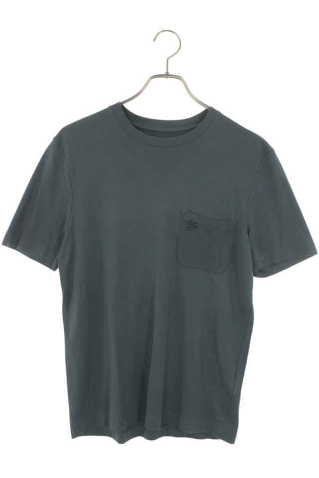 ルイヴィトン サイズ:XS  18SS  RM181Q CMS H6Y45W 胸ポケットダミエデザインクルーネックTシャツ 中古 SB01