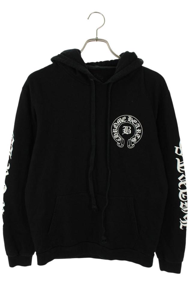 クロムハーツ サイズ:L  BELLA HD PLVR ベラハディッド イニシャル刺繍ロゴバックプリントプルオーバーパーカー 中古 SJ02