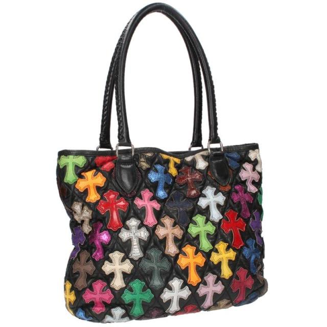 クロムハーツ   FS TOTE FSトート マルチクロスパッチ付きレザートートバッグ 中古 SS07