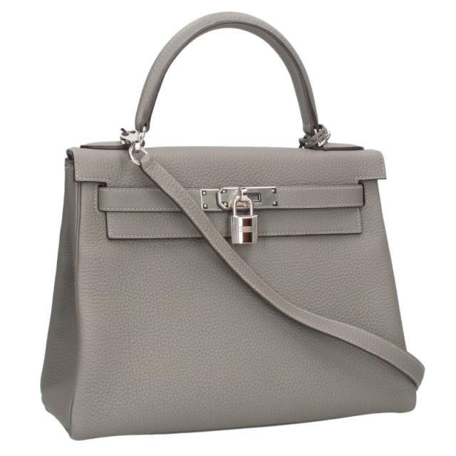 エルメス サイズ:28  ケリー28 U刻印 SV金具 トゴ グリメイヤー 内縫いハンドバッグ 中古 GZ14