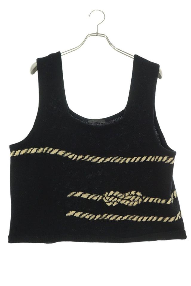 プラダ サイズ:50  22SS  UMT412 ロープ柄ウールニットベスト 中古 BS99