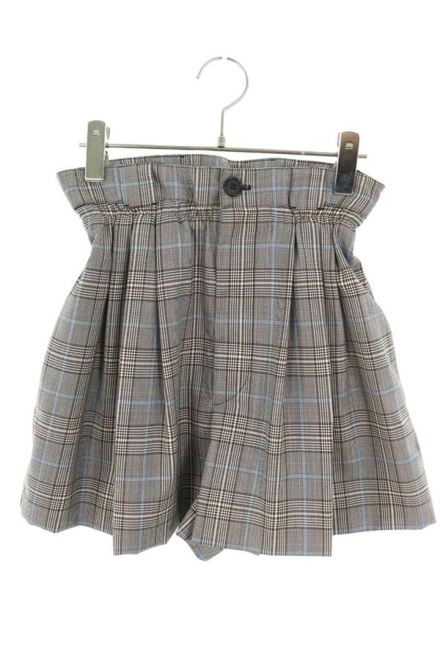 ミュウミュウ サイズ:36  MP1531 ウエストロゴチェック柄ハーフパンツ 中古 BS99