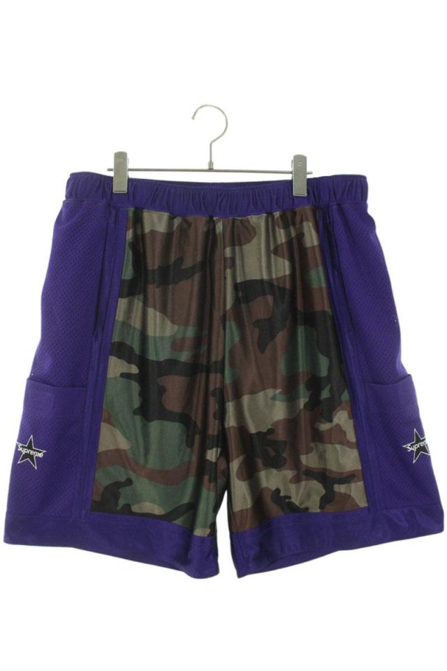 シュプリーム サイズ:L  Side Pocket Basket Short カモフラ柄ハーフパンツ 中古 OM10