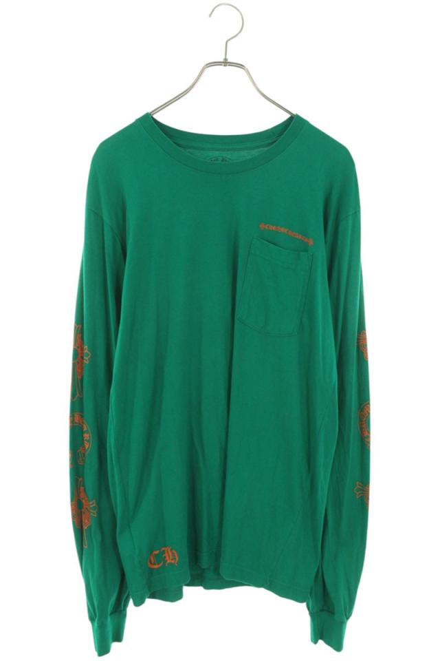 クロムハーツ サイズ:L  CH L S  1 バックホースシュープリント長袖カットソー 中古 OS06